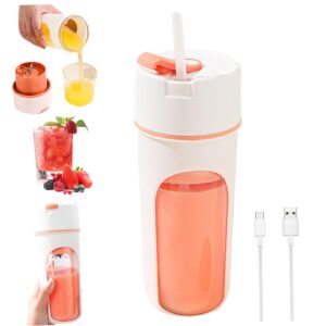 Portable Blender, 480ml Portable Juicer Blender with 6-Blade, Portable Blender Cup for Shakes and Smoothies, USB Blender for Office, Gym, Kitchen, Travel, Portable Blenders