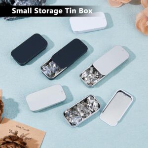 DICOSMETIC 9Pcs Metal Tin Containers 3 Colors Tinplate Rectangular Storage Box Mini Slide Top Lids Tin Small Cover Push-Pull Tin Empty Tins Can for Wedding Jewelry Lip Balm Home Organizer