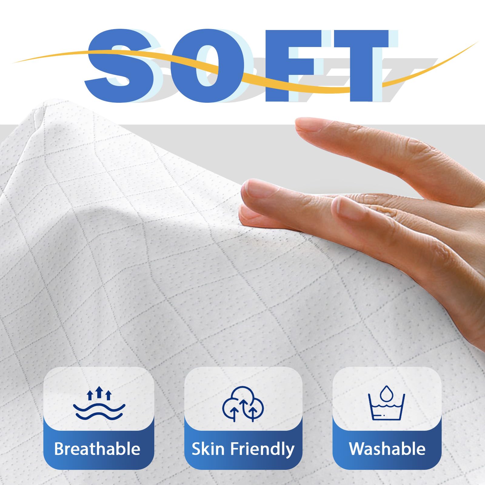 3 Inch Gel Memory Foam Mattress Topper Queen for Back Pain Pressure Relief, Cooling Bed Topper with Washable Breathable Soft Cover, Non-Slip Straps Ventilated CertiPUR-US