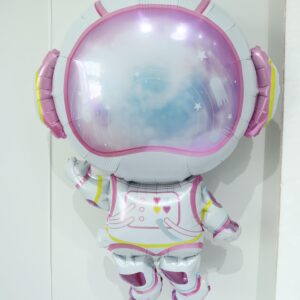 5Pcs Astronaut Balloons for Girls/Girl Astronaut Space Party Decor/Two the Moon Decor/Purple Outer Space Astronaut 4D Planet Balloons for Girl/Galaxy Planet Balloons/Space Travel UFO Baby Shower