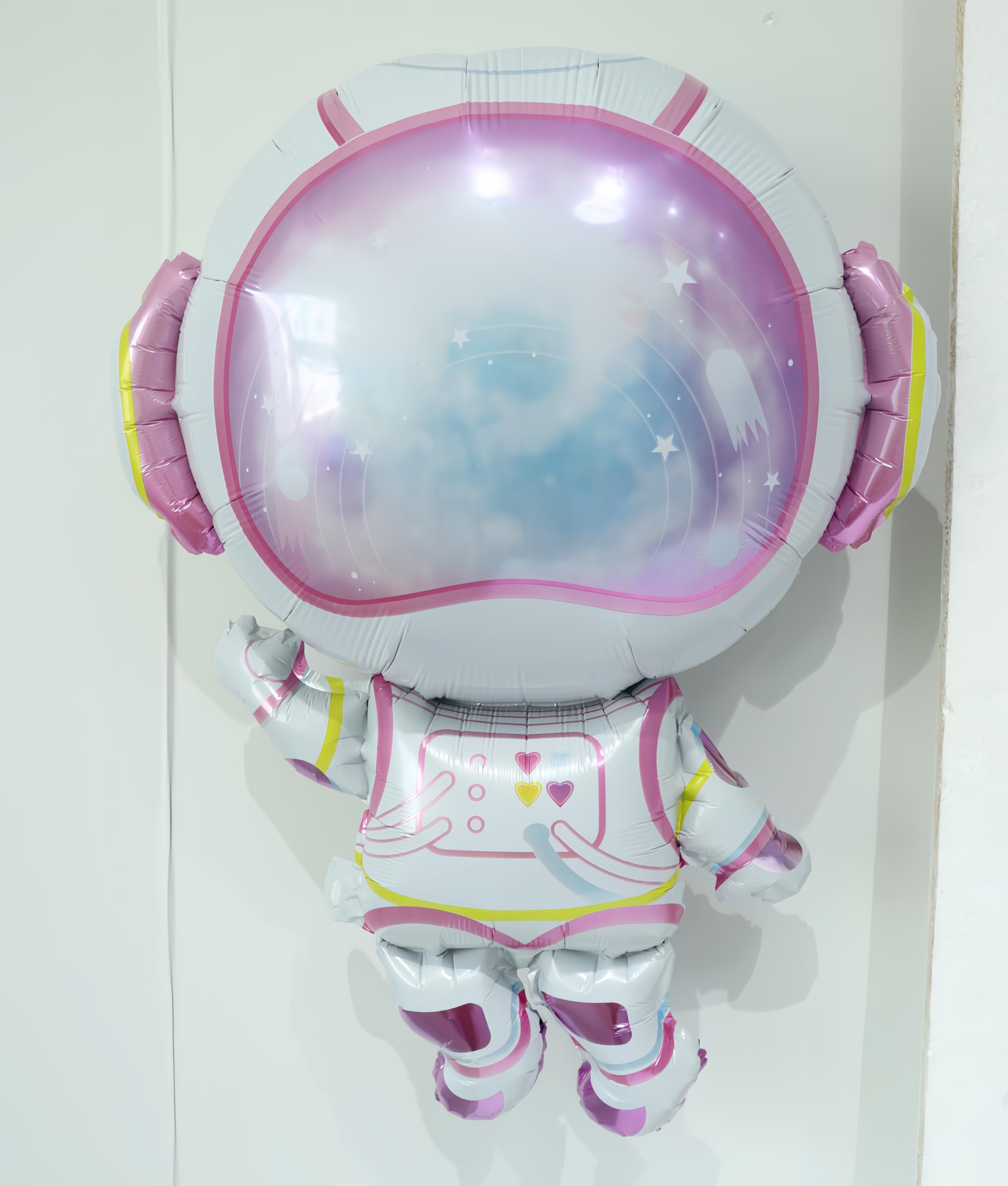 5Pcs Astronaut Balloons for Girls/Girl Astronaut Space Party Decor/Two the Moon Decor/Purple Outer Space Astronaut 4D Planet Balloons for Girl/Galaxy Planet Balloons/Space Travel UFO Baby Shower