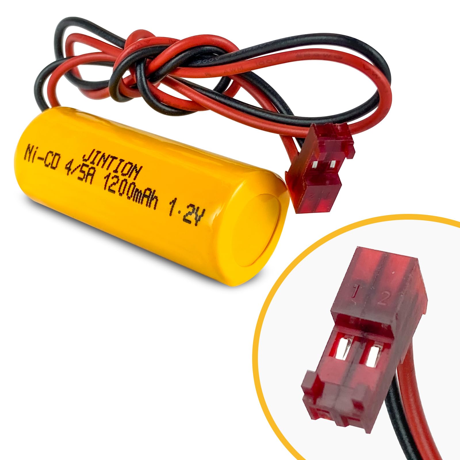 JINTION Exit Sign Emergency Light Ni-CD Battery 1.2v 1200mah 4/5 A NiCD Replacement NiCad Batteries