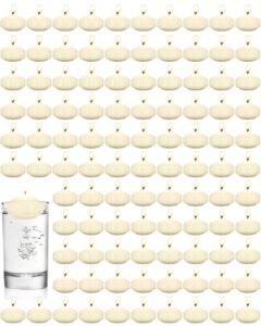 treela 80 pcs 1.73 inch unscented floating candles, dripless tealight candles home decorations, cute and elegant burning candles for wedding vases centerpieces party accessories (ivory)