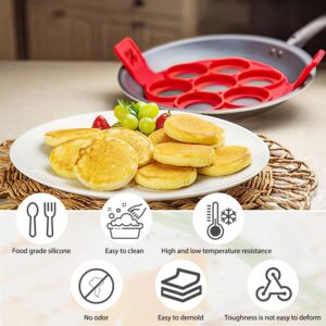 Generic Flip Cooker Pancakes Mold，Flip N Cook Silicone Pancake Mold，Flip and Cook Pancake Maker，Silicone Pancake Molds Fried Egg Mold Reusable(2 pcs+1 brush)