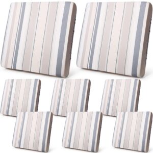 newwiee 8 pcs patio stretch sofa cushion cover outdoor cushion cover replacement patio furniture cushions couch slipcovers chair seat cover soft flexibility protector (gray beige)