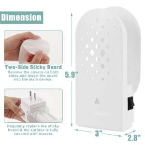 Lulu Home Indoor Flying Insect Trap, Plug-in Bug Light Catcher with 5 Reversible Sticky Pads, 365nm Wavelength Attracting Mosquitos, Moths, Fruit Flies, Gnats and More for Home & Office