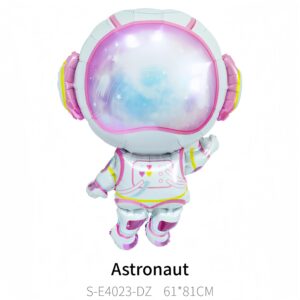 5Pcs Astronaut Balloons for Girls/Girl Astronaut Space Party Decor/Two the Moon Decor/Purple Outer Space Astronaut 4D Planet Balloons for Girl/Galaxy Planet Balloons/Space Travel UFO Baby Shower