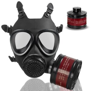 yopiw gas masks survival nuclear and chemical - gas mask with 40mm gas mask filter - full face respirator mask for gases chemicals vapors dust painting welding