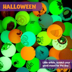 JOYIN 24 PCS Glow Halloween Bouncing Balls, Glowing Bouncy Ball Halloween toys for Kids Gift, Halloween Party Favors Bounce Ball Goodie Bag Fillers, Trick or Treats Classroom Exchange Prizes