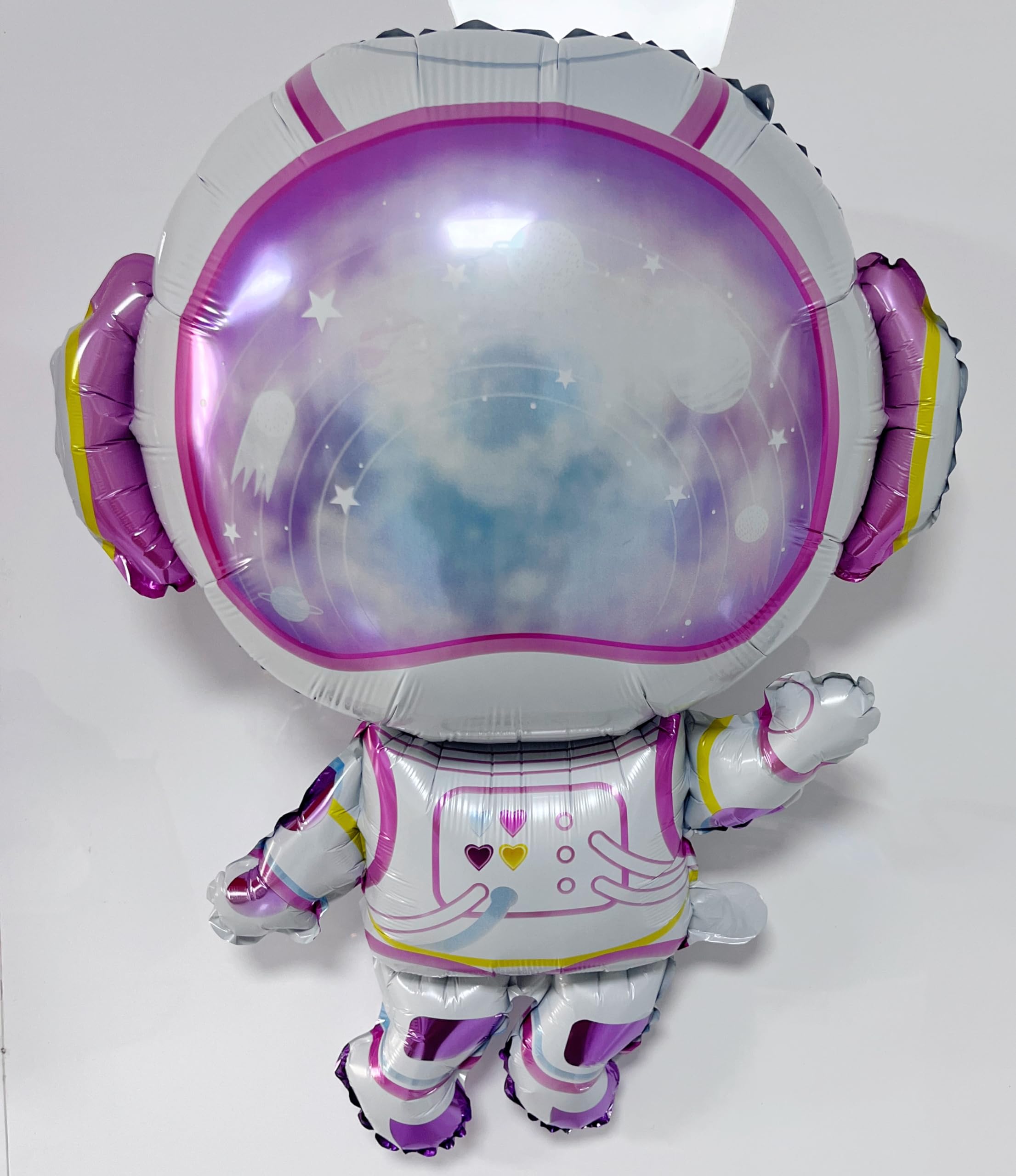 5Pcs Astronaut Balloons for Girls/Girl Astronaut Space Party Decor/Two the Moon Decor/Purple Outer Space Astronaut 4D Planet Balloons for Girl/Galaxy Planet Balloons/Space Travel UFO Baby Shower