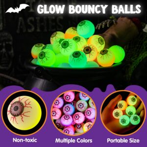 JOYIN 36 PCS Halloween Glow Eyeball Bouncy Ball, Glow in The Dark Bouncing Balls for Halloween Party Favors, Glowing Bounce Ball for Party Decorations, School Classroom Game Prizes Kids Gift