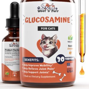 glucosamine for cats - cat glucosamine - glucosamine for cats liquid - cat joint supplement - joint supplement for cats - cat joint pain relief - joint support for cats - 1 fl oz - chicken flavor