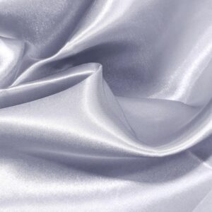 Charmeuse Satin Fabric by The Yard, 60 Inch Wide Satin Fabric Shiny & Soft Cloth Fabric, Silky Satin Fabric for Bridal Dress, Wedding Decorations, Crafts, Sewing, Draping (Silver, 5 yard pre cut)