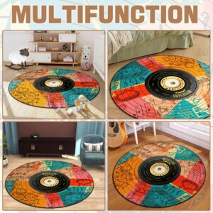 CD Shape Area Rug Teen Boys Carpet, Music Compact Disc Design and Shape for Musical Room, TV Room, Video Room, Movie Room, Boys Girls Bedroom Playroom, Living Room (5’4" / 63" / 160cm Dia)