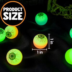 JOYIN 36 PCS Halloween Glow Eyeball Bouncy Ball, Glow in The Dark Bouncing Balls for Halloween Party Favors, Glowing Bounce Ball for Party Decorations, School Classroom Game Prizes Kids Gift