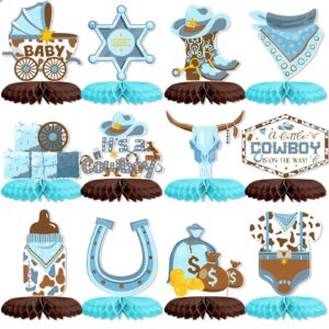 tarklanda 12pcs western cowboy honeycomb centerpieces wild west party decorations for tables western theme party decor a little cowboy is on the way baby shower supplies