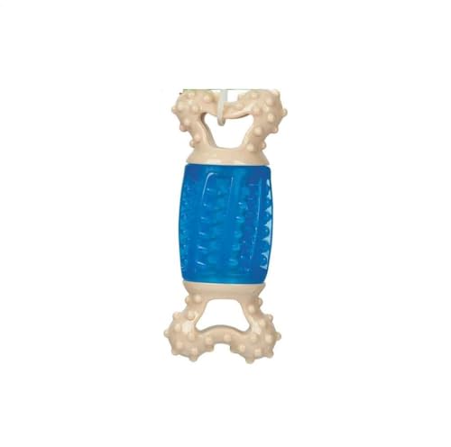 MPP 6" Giggle Bones Tough Dental Dog Toy Durable Unique Shape Texture Massages Gums (Blue)