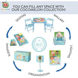 Idea Nuova Cocomelon 3 Piece Children's Activity Square Table and 2 Folding Chairs Set, Ages 3+