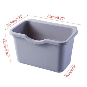 EPIPHQNY Garbage Can, Cabinet Basket Wastebaskets Multifunctional Hanging Trash Can Waste Bins Garbage Containers Mountable Indoor Compost Bin, 8.27*5.31*4.92in, Grey