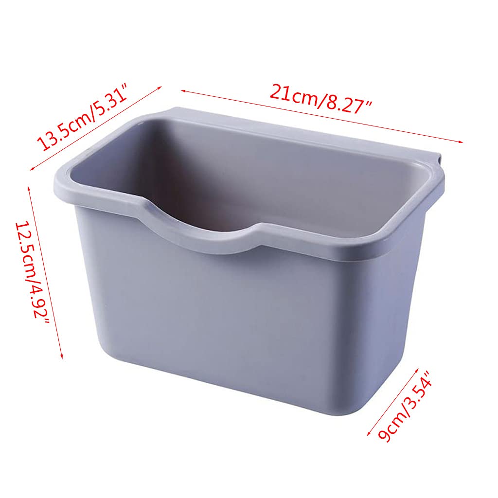 EPIPHQNY Garbage Can, Cabinet Basket Wastebaskets Multifunctional Hanging Trash Can Waste Bins Garbage Containers Mountable Indoor Compost Bin, 8.27*5.31*4.92in, Grey