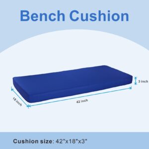 JMGBird Outdoor Patio Cushion, 42x18 Inch Patio Bench Cushions Waterproof Furniture Patio Cushions with Adjustable Straps for Indoor/Outdoor Swing Porch Couch