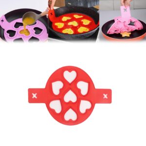 ylbuh flip and cook pancake maker, flip cooker pancakes mold, flip n cook silicone pancake mold, flip and cook silicone pancake maker, silicone pancake molds fried egg mold reusable (red heart shape)