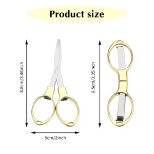 AHQiZFX 3 Pcs Folding Scissors, Safe Portable Travel Mini Scissors Crafting Scissors Stainless Steel Retractable Small Scissors for Home Office School Safe Portable Travel Scissors