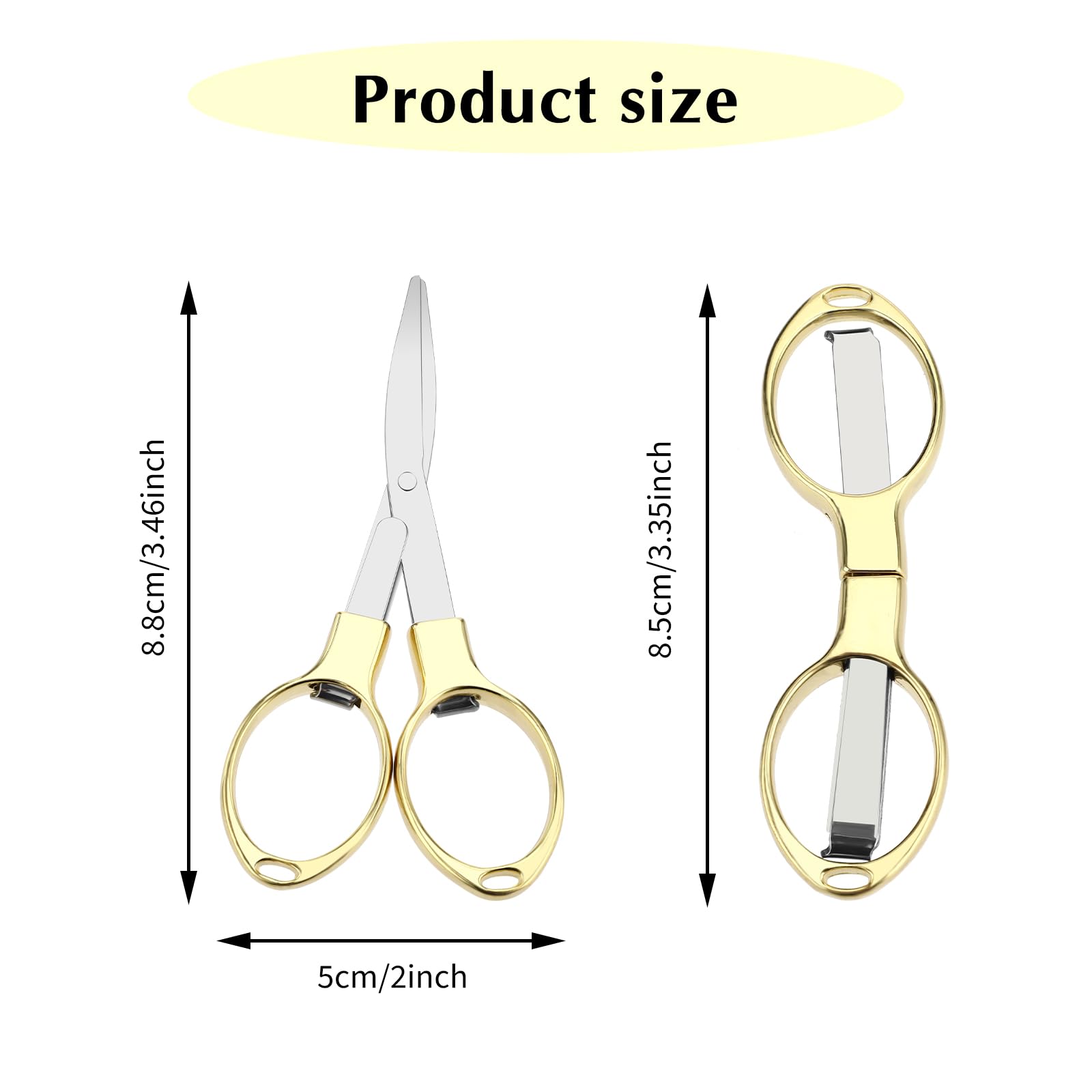 AHQiZFX 3 Pcs Folding Scissors, Safe Portable Travel Mini Scissors Crafting Scissors Stainless Steel Retractable Small Scissors for Home Office School Safe Portable Travel Scissors