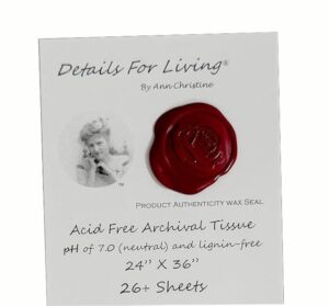 26+ large sheets un-buffered acid, sulfur & lignin free archival tissue paper 24x36in. properly pack & store your textiles, silver, photos, art & much more.