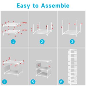 esonstyle 10 Tiers Shoe Rack, Space Saving Shoe Shelf Organizer, Tall Narrow Shoe Rack for Door Entryway, Closet