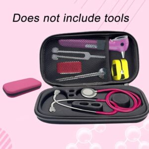 Stethoscope Carry Case -Stethoscope Hard Protective Storage Box Organizer- EVA Case Travel Bag Doctor Nurse Accessories (Pink) Bin