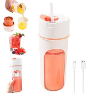 portable blender, 480ml portable juicer blender with 6-blade, portable blender cup for shakes and smoothies, usb blender for office, gym, kitchen, travel, portable blender