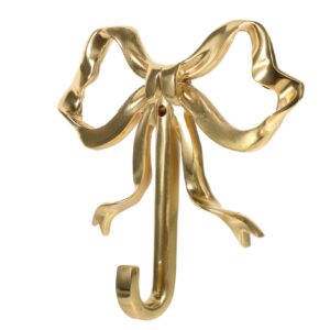 bow decor,vintage brass bow wall hook - stylish coat hanger with bowknot design for bow room decor and love shack fancy ambience (gold,36.6 * 35.43 * 7.87in)