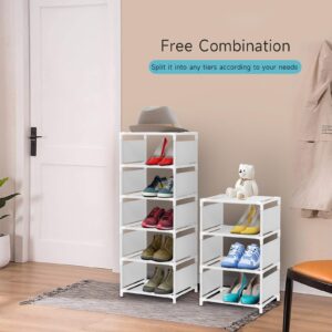 esonstyle 10 Tiers Shoe Rack, Space Saving Shoe Shelf Organizer, Tall Narrow Shoe Rack for Door Entryway, Closet