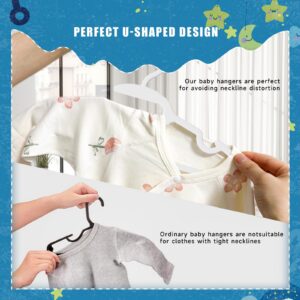 20 Pack White U-shape Baby hangers,Protect Collar Non-distorting design,Anti-slip and ultra-thin children's hangers for Toddler, Child, Newborn Clothes Hanger ideal choice