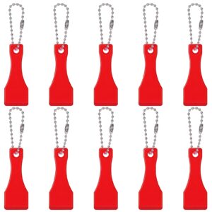 lottery scratcher tool 10 pcs plastic scraper tool keychain scraper for lottery ticket lotto scratcher keyring scoop shape lotto scratcher keyring scraper for label sticker remover tool red