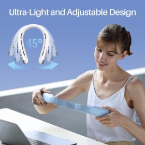 MEGAGURU Portable Neck Fan, 6000mAh Long-lasting Battery, Hands Free Bladeless Portable Mini Fans 5 Adjustable Speed LED Display Personal Fan, Low Noise Lightweight Design, 360° Surround Cooling