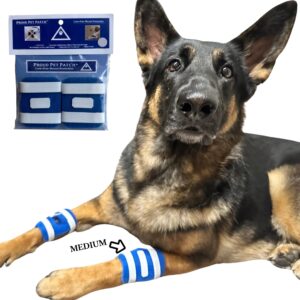 proud pet patches a better dog bandage for wound care, cone collar alternative. recovery adherent bandage for dogs leg. cover & help licking of hot spots, lick granuloma, stitches (small)