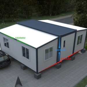 Generic 20Ft Folding Expandable Prefabricated House.Hurricane Proof. Insulated Movable Prefab Home. Prefab Tiny House 2 bedroom/1kitchen/1bathroom, E001-20ft