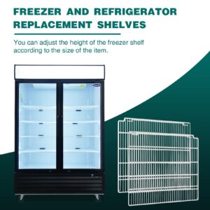 ORIKOOL Set of 2, 24 1/2" x 24" Commercial Freezer and Refrigerator Replacement Shelves, Epoxy-Coated Gray Steel Wire Shelves for Left and Right Sections, Fits Double-Door Freezers