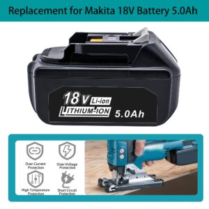 Cruruakku 18V Lithium Battery Replace for Ma 18V Battery 5.0Ah Compatible with BL1830B BL1850B BL1840B BL1860B BL1815B Ma Batteries