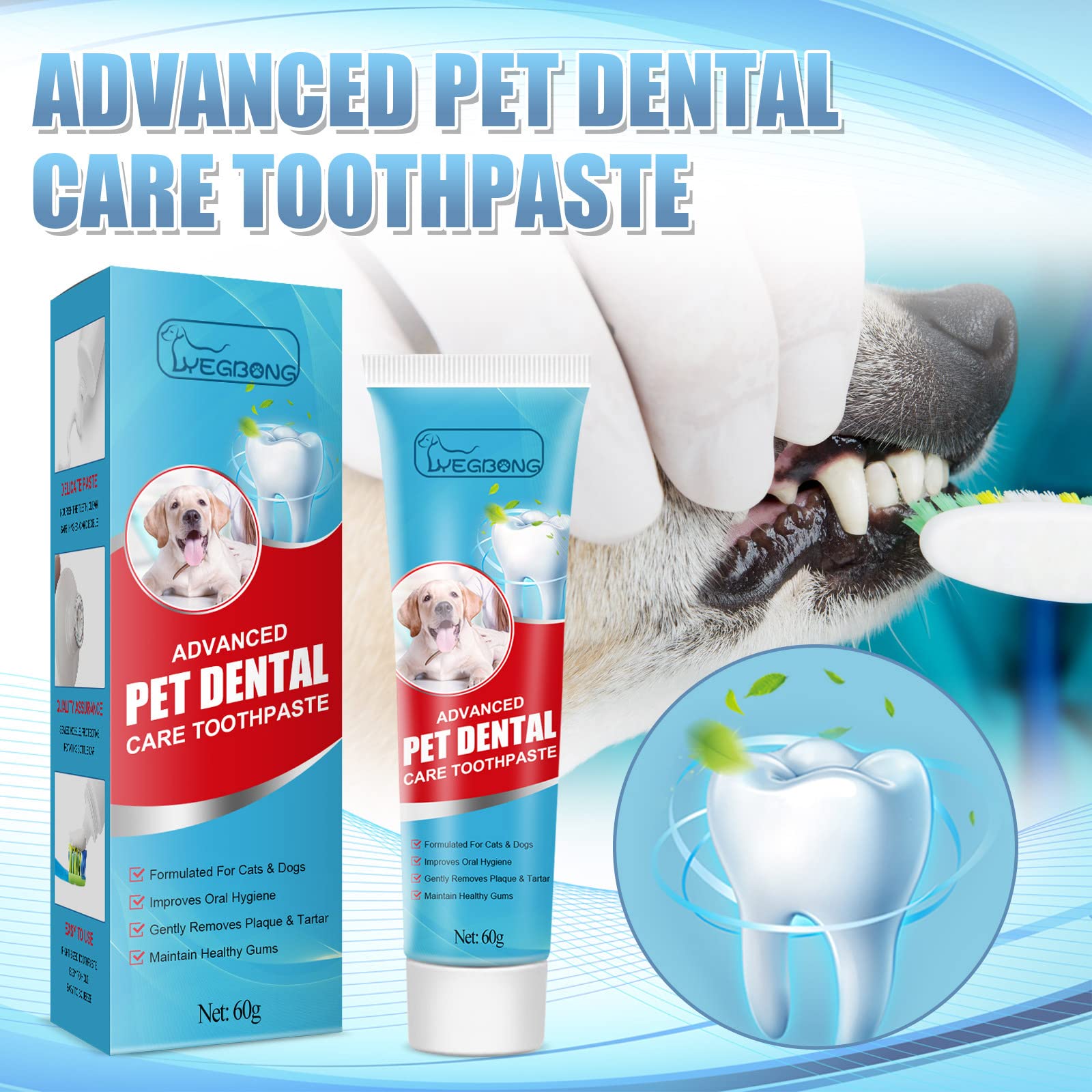 Dog Toothbrush and Toothpaste Set - 1 Pc Dog Toothpaste with 2 Pcs Upgraded Silicone Finger Toothbrush for Dogs and Cats - Dog Tooth Brushing Kit for Cat and Dog Teeth Cleaning & Dental Care