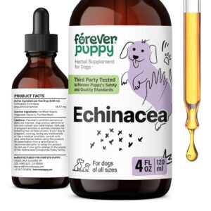 echinacea for dogs - immune supplement for all breeds & sizes - immunity support w/echinacea herb - liquid dog vitamins and supplements for pets - 4 oz