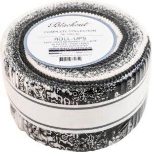 blackout roll up 40 2.5-inch strips jelly roll robert kaufman fabrics ru-1280-40