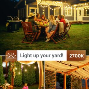 Sunco 12 Pack S14 LED Patio String Light Replacement Bulbs for Outdoors, 1W=4W, 2700K Soft White, Non-Dimmable, 50 Lumens, 2-Prong G5 Base, Wet Rated ETL