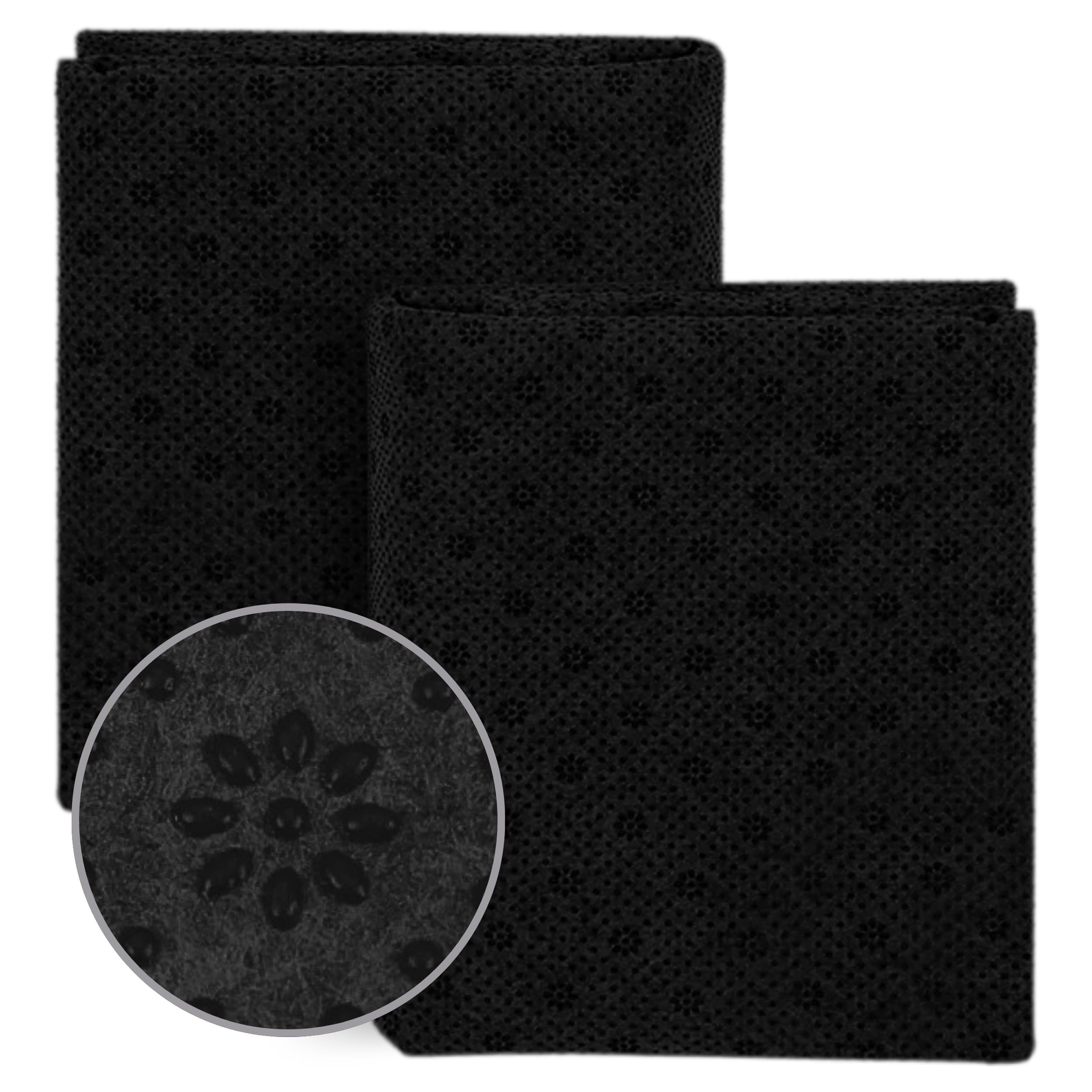 Pack of 2 Black Final Backing Cloth 72х40''– Black Vinyl Fabric Cloth Primary Tufting Cloth Backing Fabric Non Slip with Plum Blossom Pattern Tufting Fabric Rug Backing for Tufting Rug Making Supplies