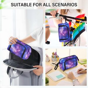 Sletend Cool Galaxy Pencil Bag Pencil Case for Teen Boy Girl, Big Capacity Pen Bag Zipper Pencil Pouch with Handheld Aesthetic Pencil Pouch with Print School Office Pencils Stationery