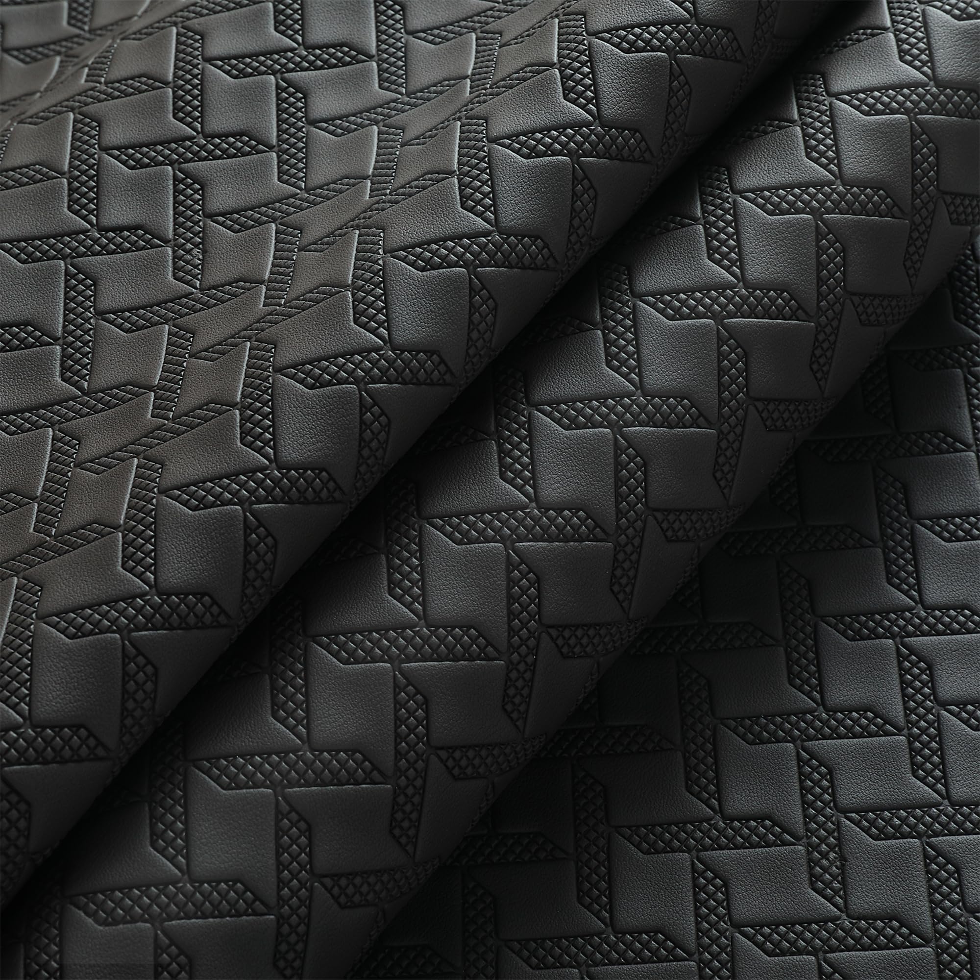 Marine Vinyl Fabric, Upholstery Faux Leather, 1.0mm Thickness, 61" Width (59" Usable), Perfect for Cars, Outdoor Yachts, and Home Furniture(Black,Pre-Cut 36"x61")