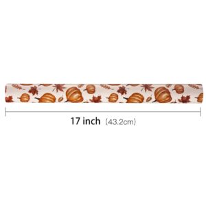 RUSPEPA Fall Wrapping Paper Roll - Mini Roll - Pumpkin Design Great for Thanksgiving, Autumn, Holiday and Party - 17 Inches X 32.8 Feet