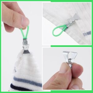 Yuanchu 20 Pcs Tea Towel Clips, Kitchen Towels Clips Metal Hanging Towel Clips with Hanging Loop Cloth Hook Clip Hangers Colourful for Home Kitchen Bathroom Cupboards Hanging Towels